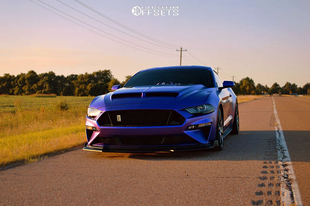 2019 Ford Mustang with 19x8.5 30 American Muscle GT350R and 255/40R19 ...
