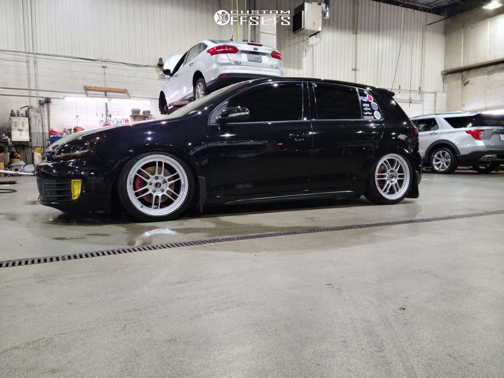 2014 Volkswagen GTI with 18x7.5 42 Enkei Rpf1 and 225/40R18 Michelin ...