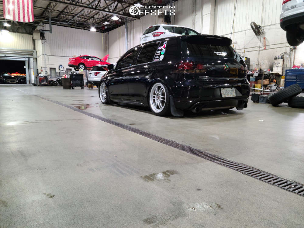 2014 Volkswagen GTI with 18x7.5 42 Enkei Rpf1 and 225/40R18 Michelin ...