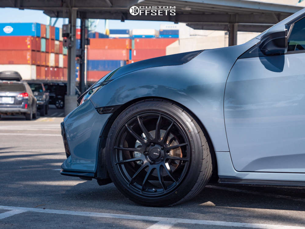 2020 Honda Civic with 18x9.5 38 AVID1 AV20 and 245/40R18 Yokohama Advan ...