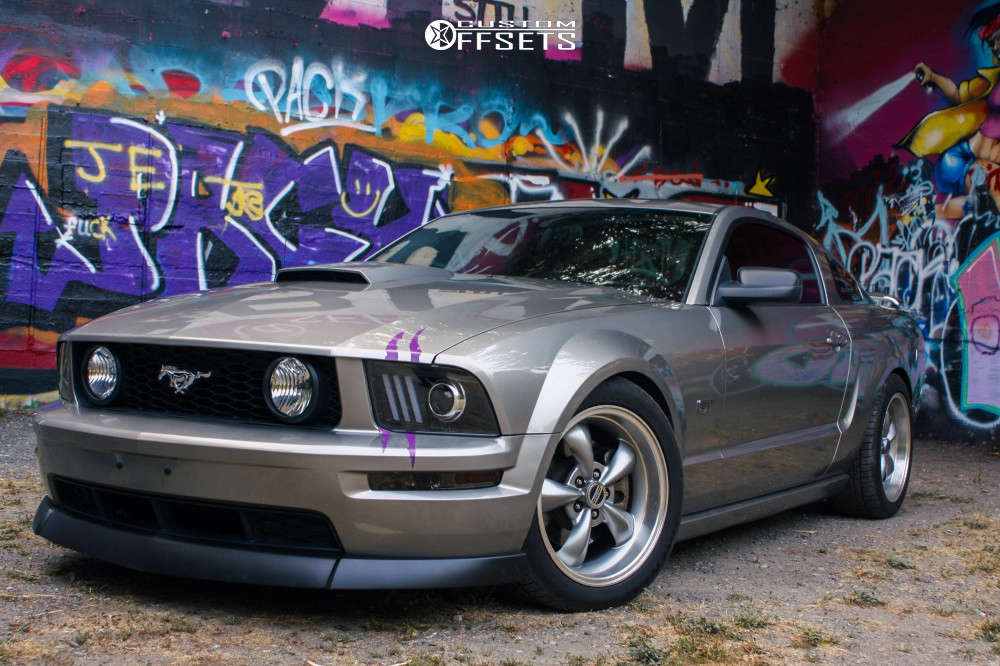 2008 Ford Mustang with 18x9 34 American Racing Torq Thrust M and 255 ...