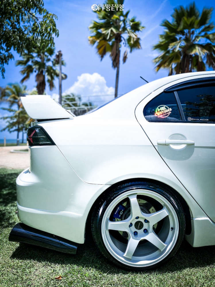 2008 Mitsubishi Lancer with 18x9.5 38 Rosenstein Cr and 225/40R18 ...
