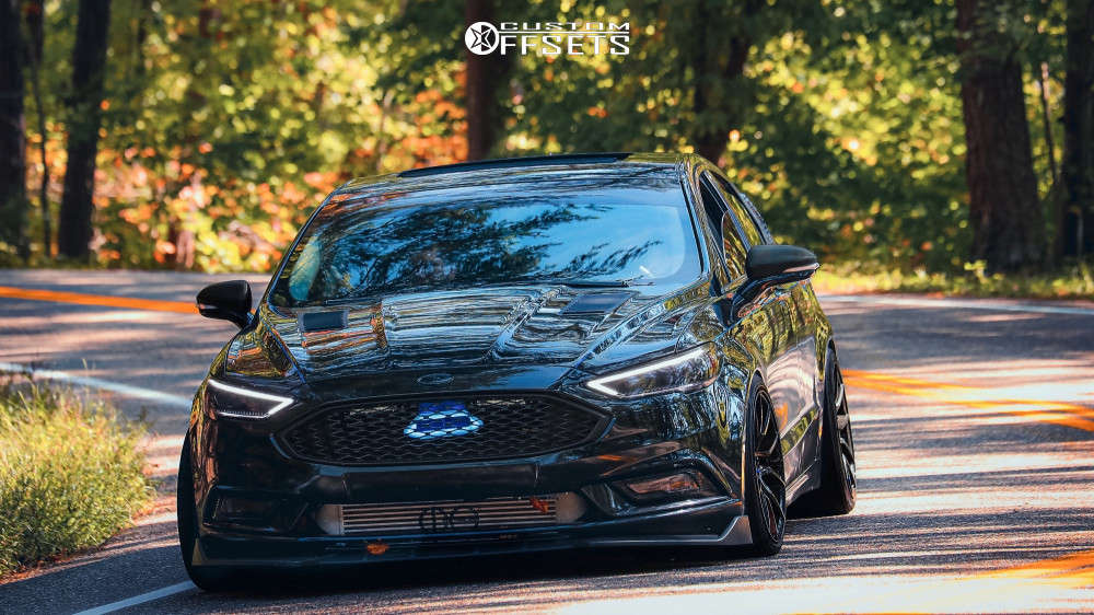 2018 Ford Fusion with 18x9.5 35 Option Lab R716 and 255 35R18 Vercelli Strada Ii and Coilovers Custom Offsets