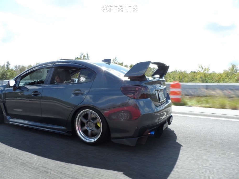 2020 Subaru WRX STI with 18x9.5 38 Kansei Roku and 235/35R18 Delinte D8 Desert Storm and ...