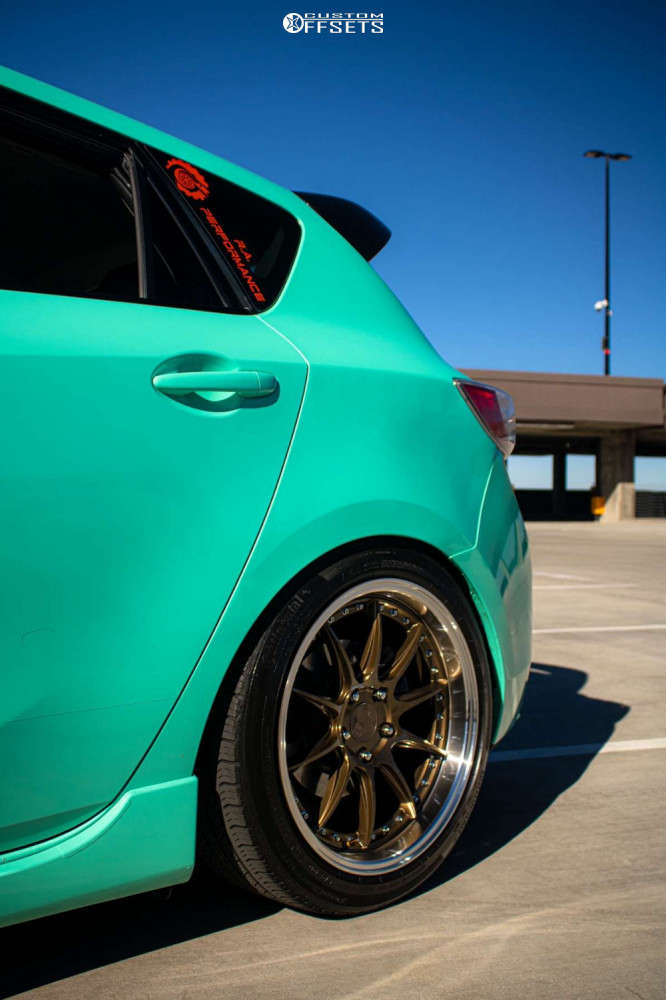 2012 Mazda 3 Wheel Offset Nearly Flush Coilovers | 1921621 | Custom Offsets