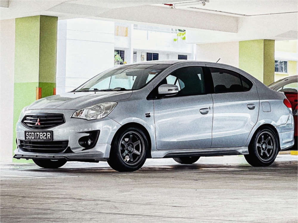 2019 Mitsubishi Mirage G4 with 15x7 32 Rays Engineering TE37 Sonic Club ...