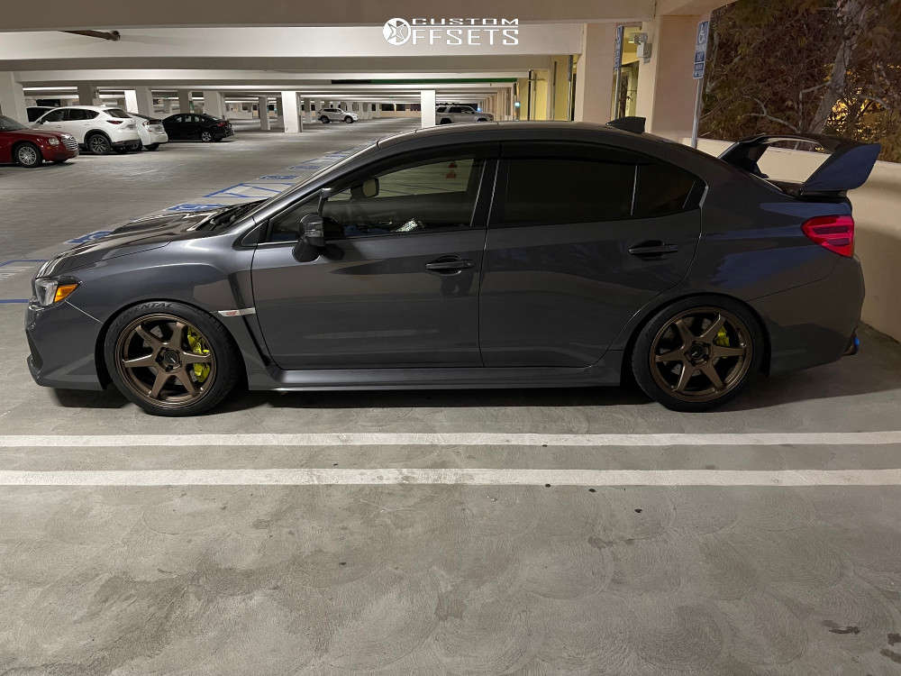 2021 Subaru WRX STI with 18x9.5 38 Enkei T6r and 245/45R18 Continental Extremecontact Dws06 Plus ...