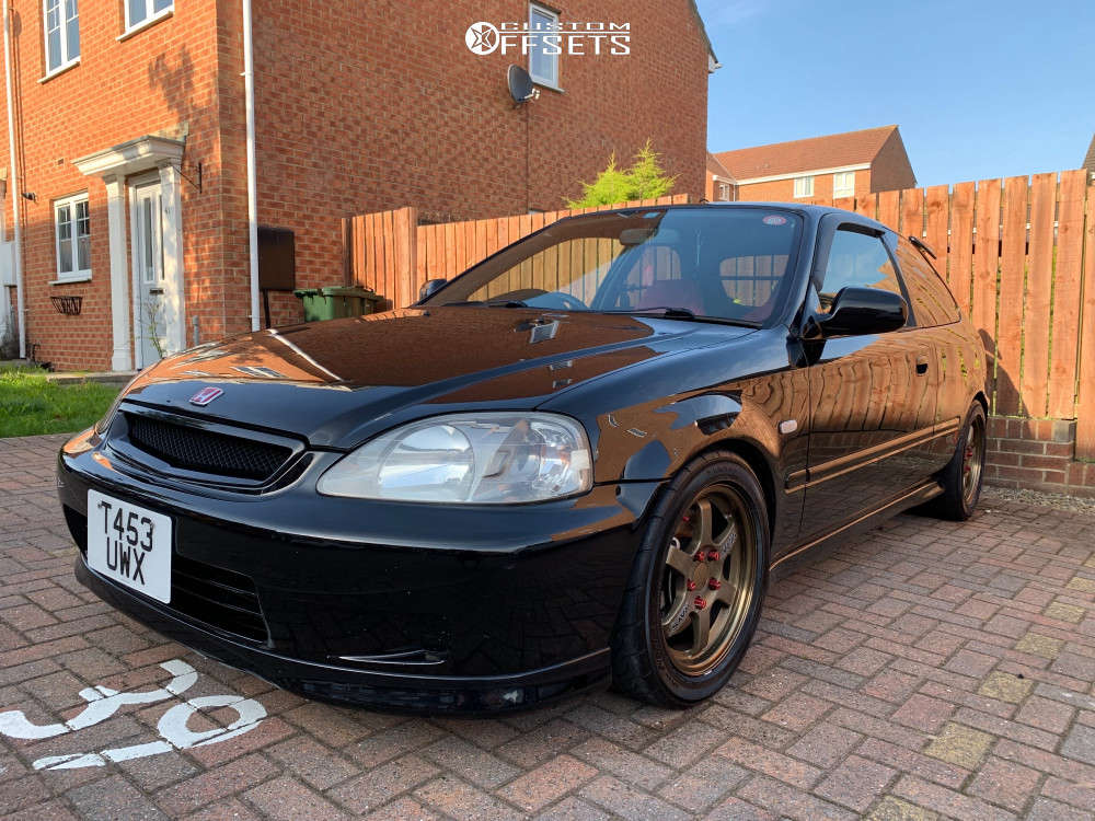 1999 Honda Civic with 15x7 43 Rays Engineering Te37 and 205/50R15 ...
