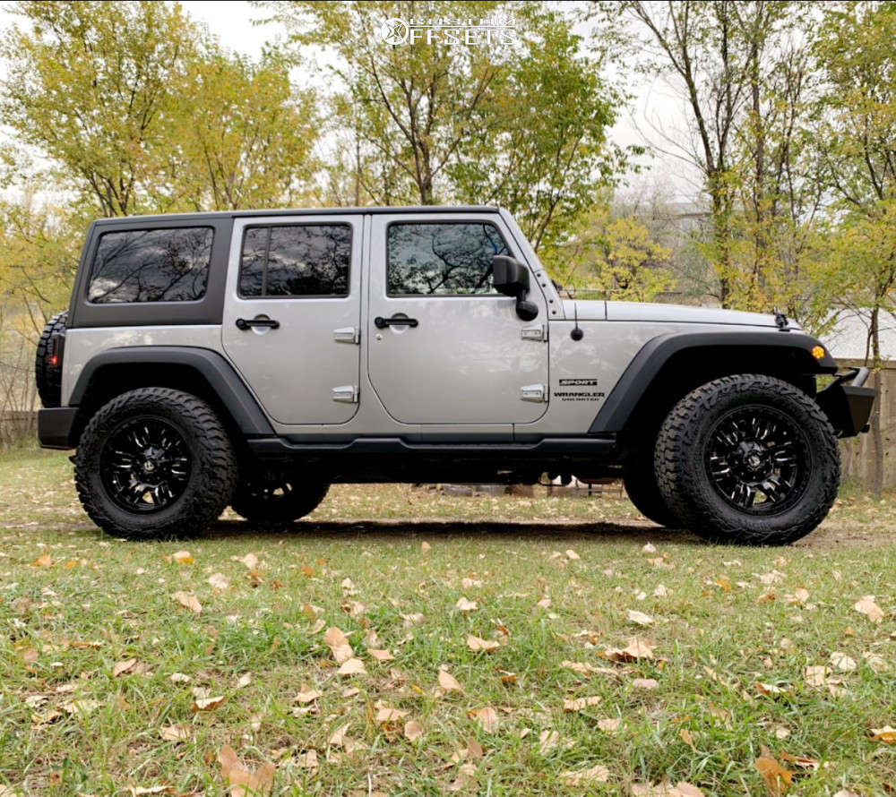 2016 Jeep Wrangler with 18x9 -12 Fuel Sledge D595 and 33/12.5R18 Mickey ...