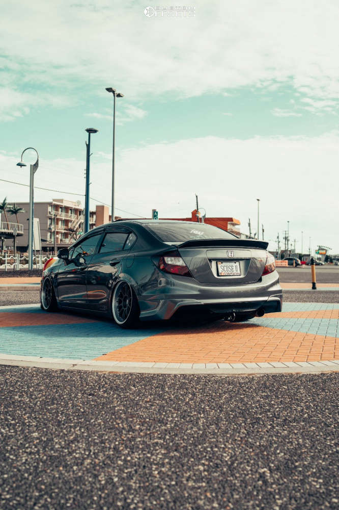 2012 Honda Civic with 18x9.5 22 ESR Cs12 and 215/35R18 Leao Tire Model ...