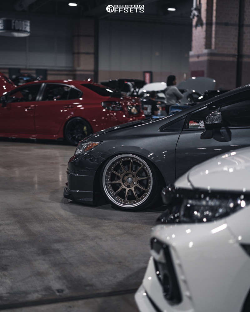 2012 Honda Civic with 18x9.5 22 ESR Cs12 and 215/35R18 Leao Tire Model ...