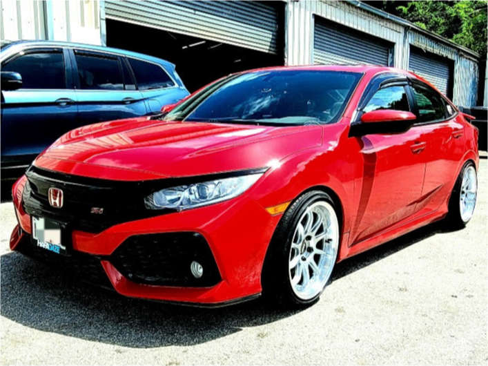 2017 Honda Civic with 18x9.5 22 ESR Cs12 and 225/40R18 Yokohama Avid ...