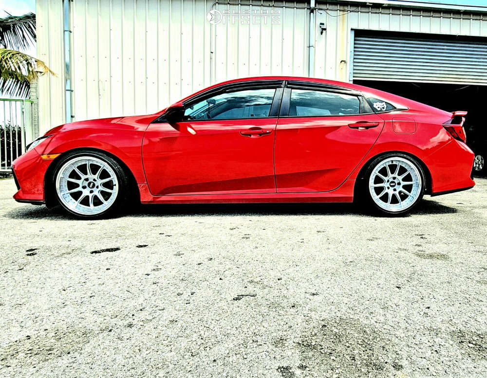 2017 Honda Civic with 18x9.5 22 ESR Cs12 and 225/40R18 Yokohama Avid ...