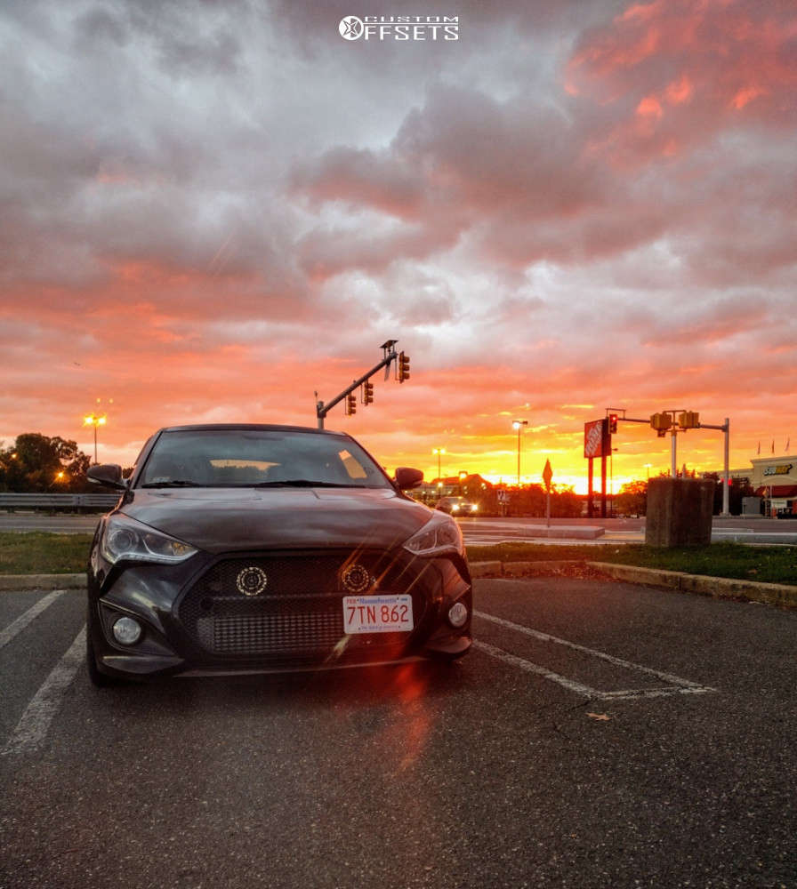 2014 Hyundai Veloster with 18x8 40 Enkei Tfr and 225/40R18 Riken Raptor ...