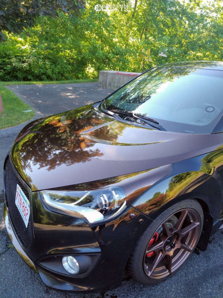 2014 Hyundai Veloster with 18x8 40 Enkei Tfr and 225/40R18 Riken Raptor ...