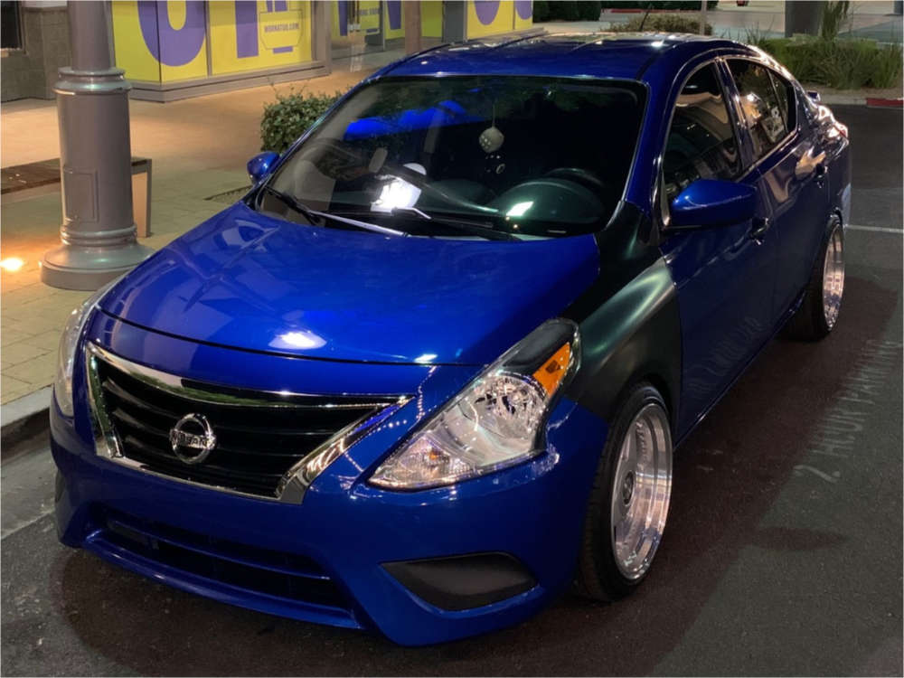 2016 Nissan Versa with 17x8.5 25 Avant Garde M240 and 195/65R17 Delinte ...
