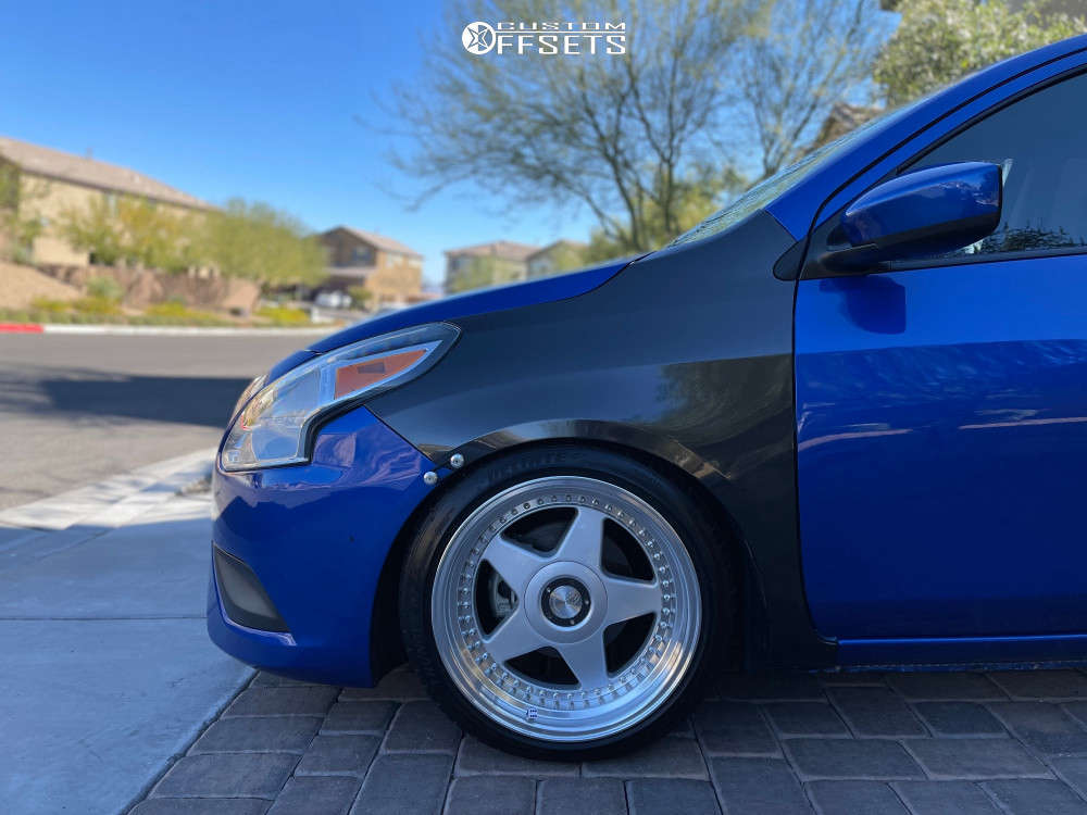 2016 Nissan Versa with 17x8.5 25 Avant Garde M240 and 195/65R17 Delinte ...