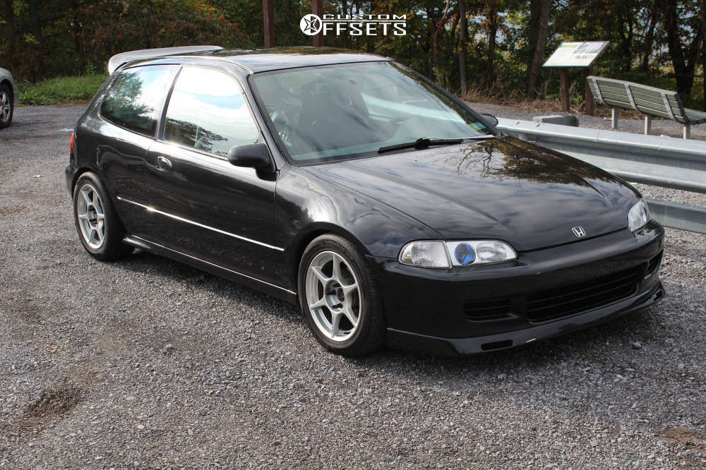 1994 Honda Civic with 15x7 38 Kosei K1 and 205/50R15 Hankook Ventus V2 ...