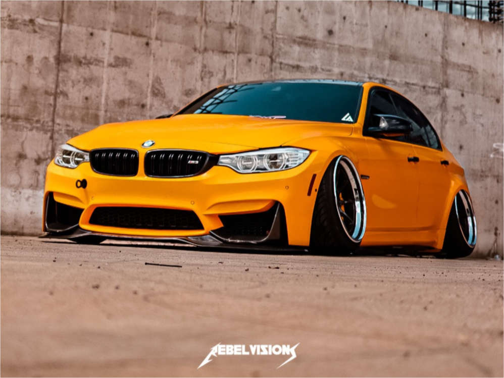 2016 BMW M3 with 19x11 AAP P1 and 245/45R19 Federal 595 Evo and Air ...