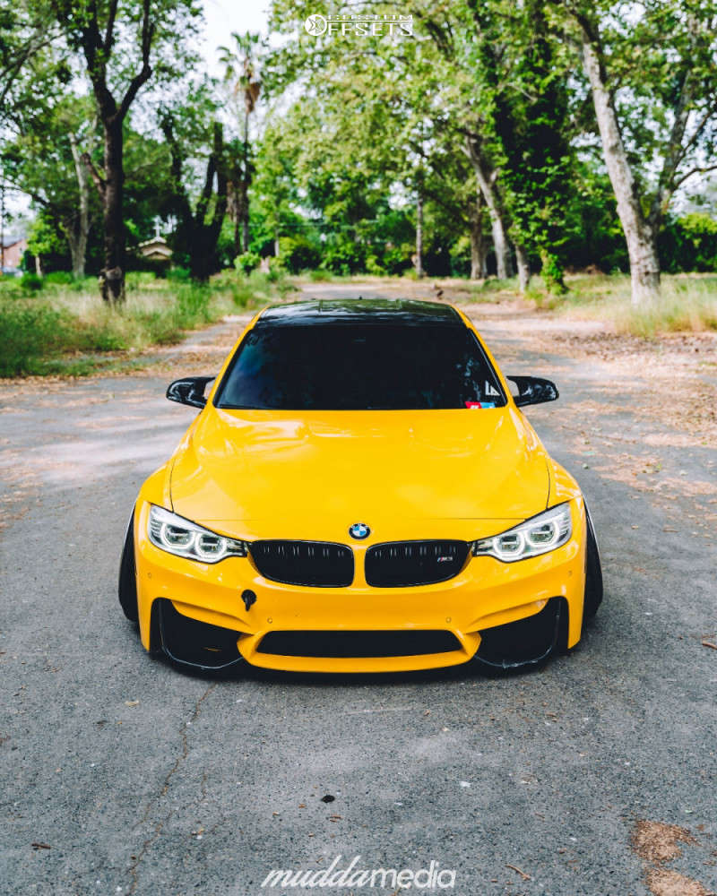 2016 BMW M3 with 19x11 AAP P1 and 245/45R19 Federal 595 Evo and Air ...