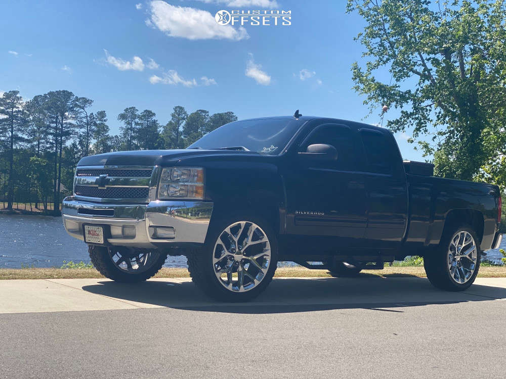 2012 Chevrolet Silverado 1500 with 24x12 50 OE Replicas Flakes and 35/ ...