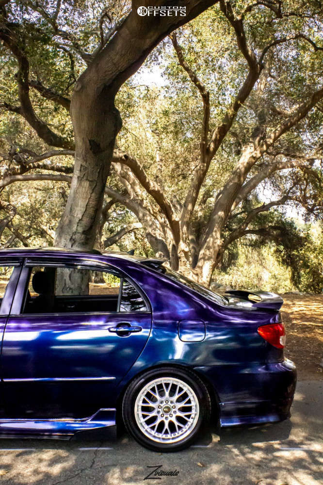 2008 Toyota Corolla with 16x7 40 Drag Dr19 and 205/50R16 Yokohama Avid ...