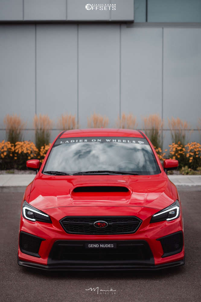 2018 Subaru WRX with 18x9.5 38 Work Cr Kai and 225/40R18 Falken Azenis ...