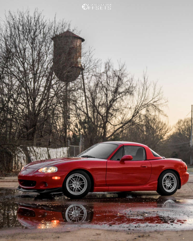 2001 Mazda Miata with 15x8.5 28 Enkei Rpf1 and 205/50R15 Bridgestone ...