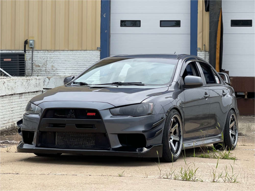 2010 Mitsubishi Lancer with 18x10.5 15 Vordoven Forme 10 and 275/35R18 ...