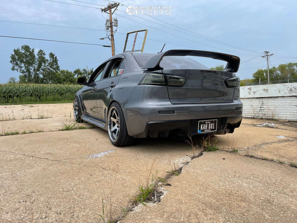 2010 Mitsubishi Lancer with 18x10.5 15 Vordoven Forme 10 and 275/35R18 ...