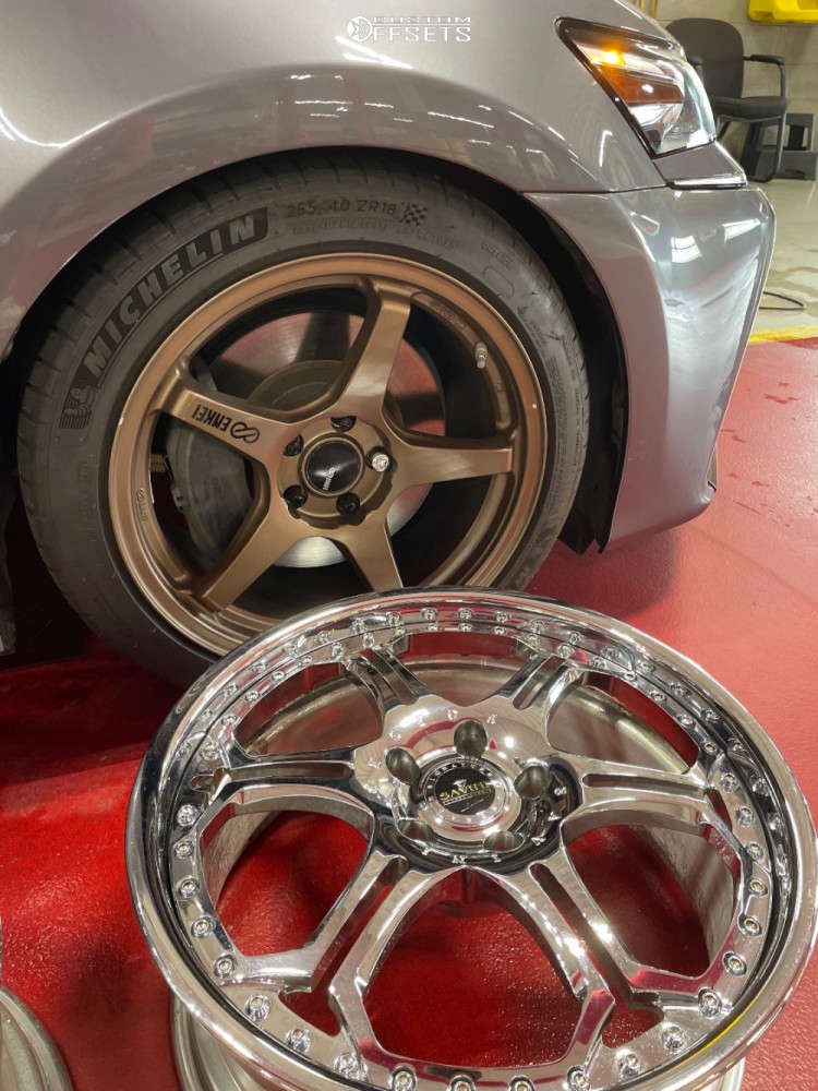 2016 Lexus GS350 with 18x9.5 38 Enkei Ts-5 and 255/40R18 Michelin Pilot ...