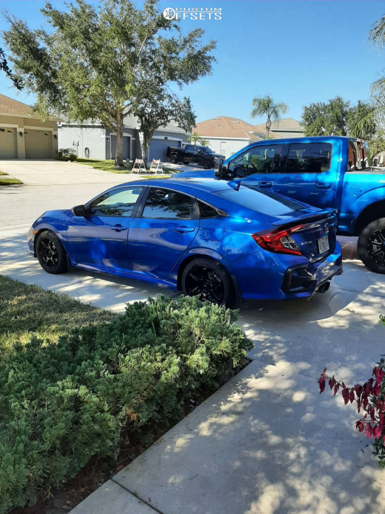 2020 Honda Civic with 17x9 38 Enkei T6r and 255/40R17 Nitto Nt05 and ...
