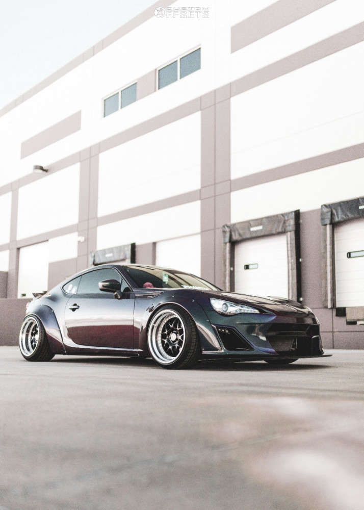 2017 Toyota 86 with 18x10.5 -12 Forgestar M14 and 245/35R18 Continental ...