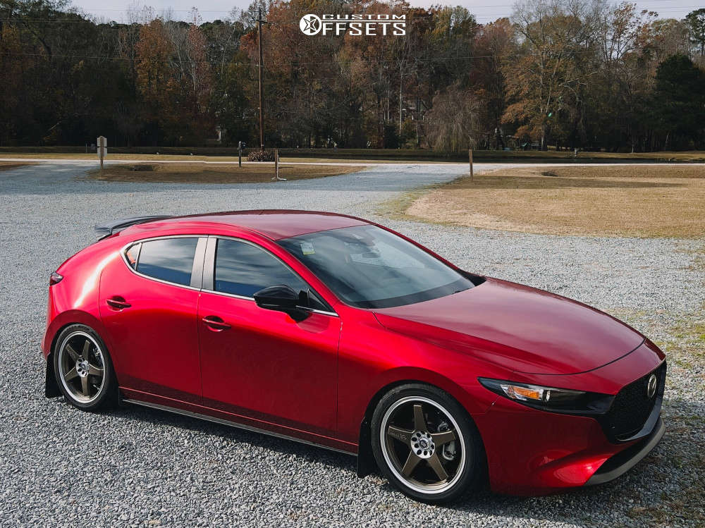 2021 Mazda 3 with 18x7.5 45 Enkei Ev5 and 215/45R18 Bridgestone Turanza ...