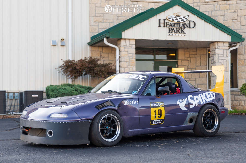 1995 Mazda Miata with 15x8 25 Konig Countergram and 205/50R15 Hoosier ...