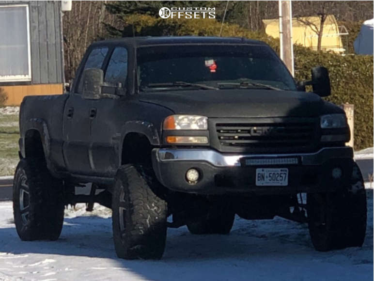 2002 GMC Sierra 2500 HD with 20x14 -76 Vision 390 Empire Wheels and 38/ ...