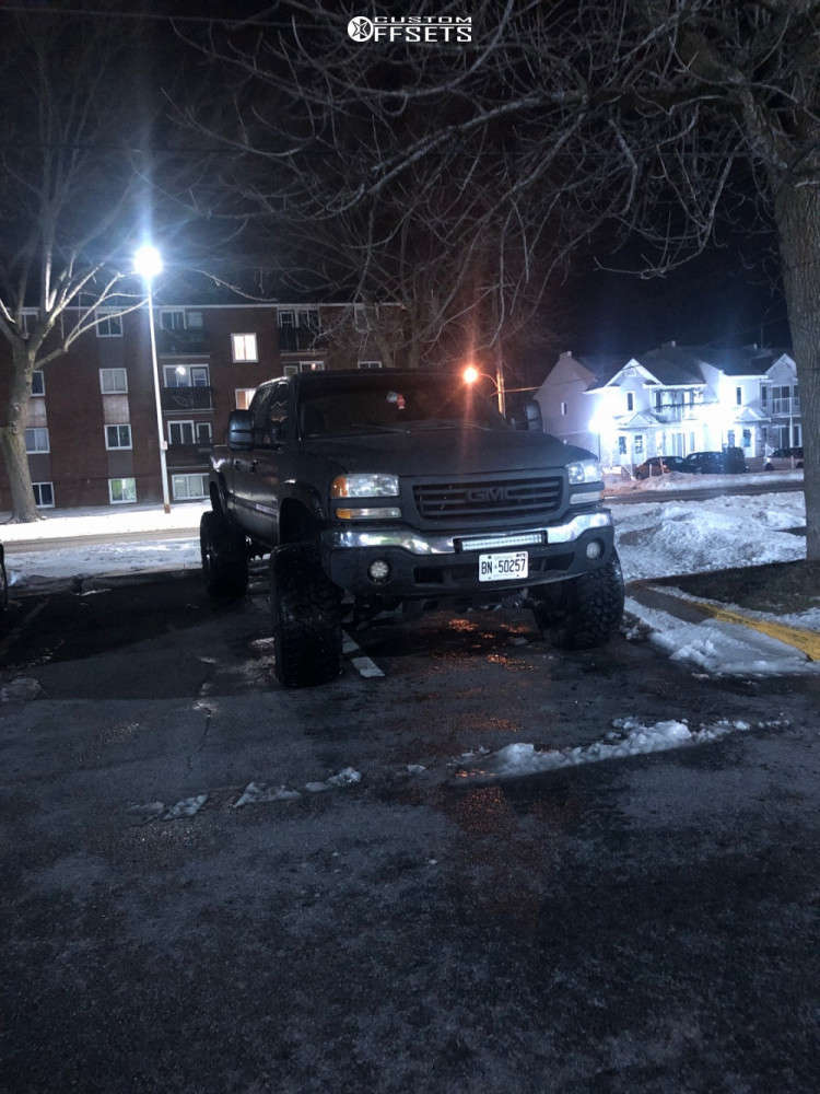 2002 GMC Sierra 2500 HD with 20x14 -76 Vision 390 Empire Wheels and 38/ ...