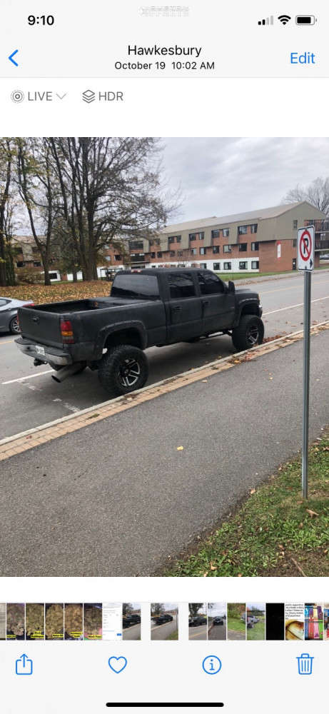 2002 GMC Sierra 2500 HD with 20x14 -76 Vision 390 Empire Wheels and 38/ ...