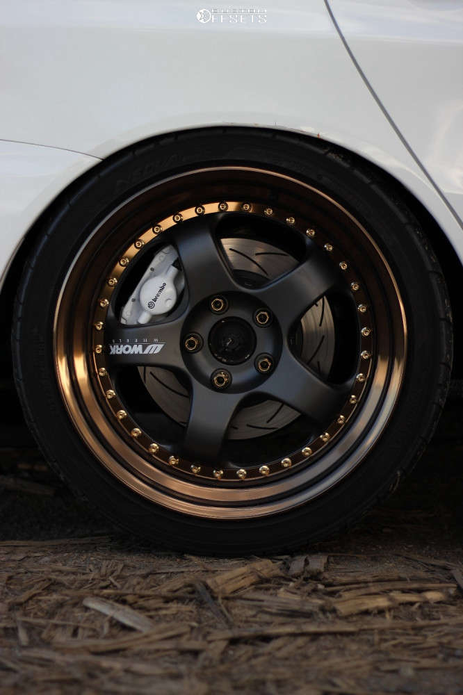 2003 Mitsubishi Lancer with 18x9.5 24 Work Meister S1 3p and 255/35R18 ...