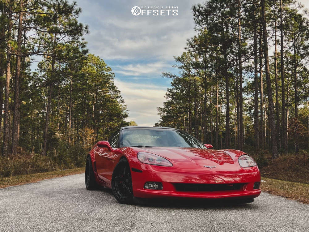 2008 Chevrolet Corvette with 18x9.5 35 ESR Cr1 and 245/35R18 Falken ...