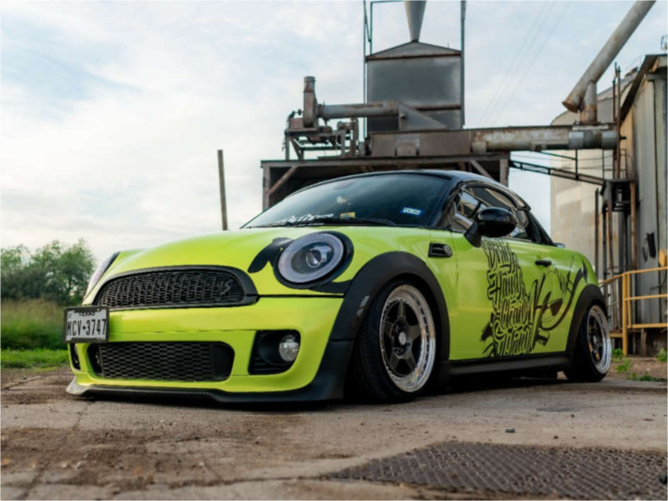2013 Mini Cooper with 16x8 35 Work Cr01 and 195/40R16 Waterfall Eco ...
