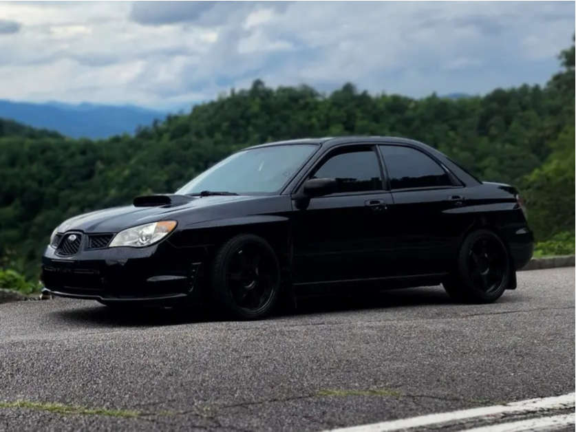 2007 Subaru Impreza with 18x9.5 35 ESR Sr07 and 255/35R18 Continental ...