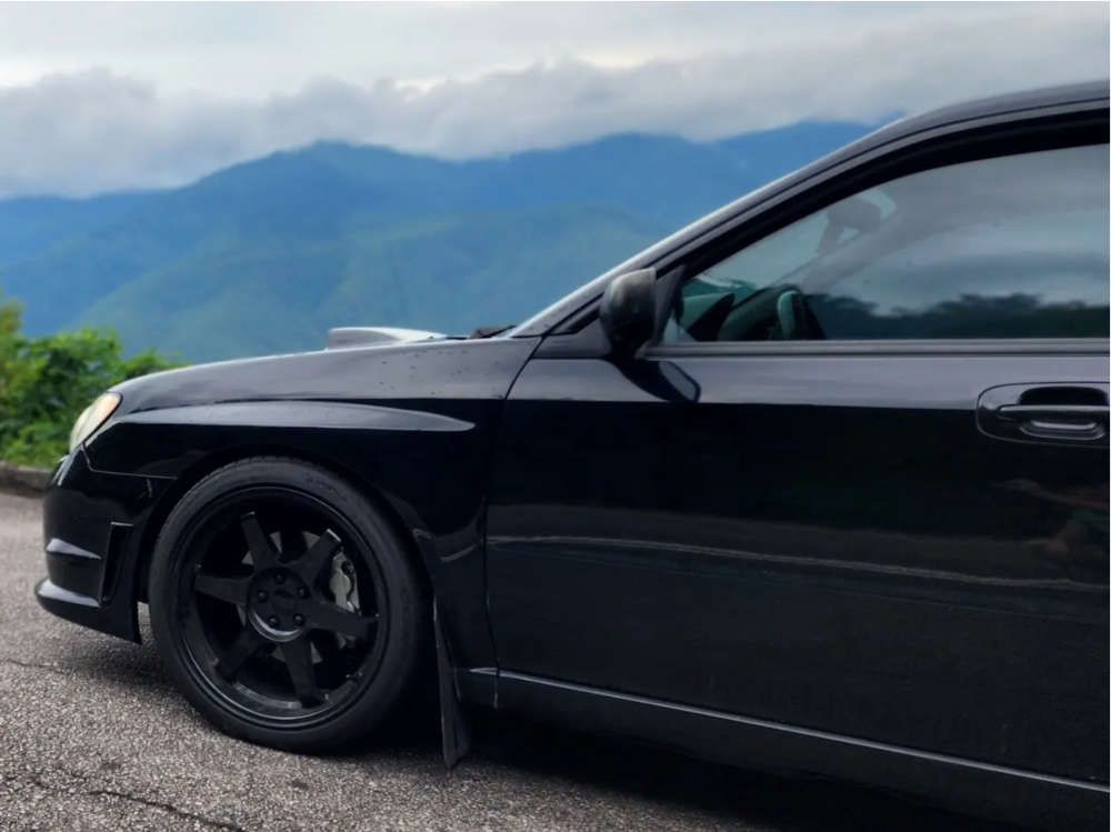 2007 Subaru Impreza with 18x9.5 35 ESR Sr07 and 255/35R18 Continental ...