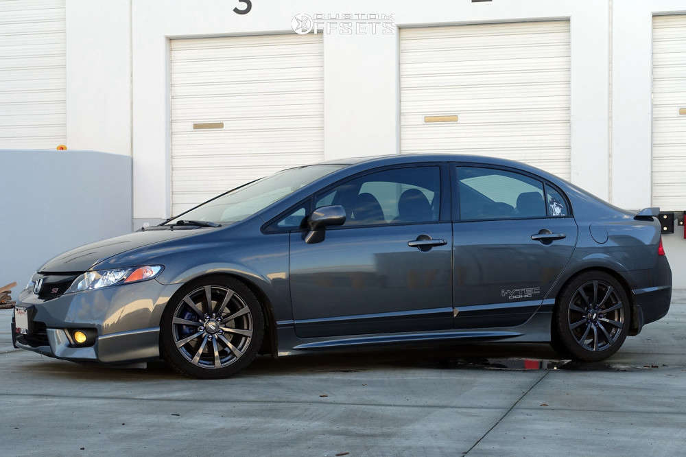 2009 Honda Civic with 17x7 45 Mugen NR Zwei and 215/45R17 BFGoodrich G-force Comp-2 A/s Plus and ...