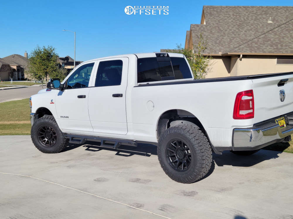 2021 Ram 3500 with 18x9 -12 Raceline Gauge and 295/70R18 Nitto Ridge ...
