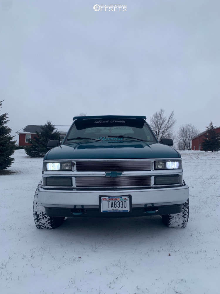1998 Chevrolet K1500 with 15x12 -55 American Racing Bullet Hole and 32/ ...