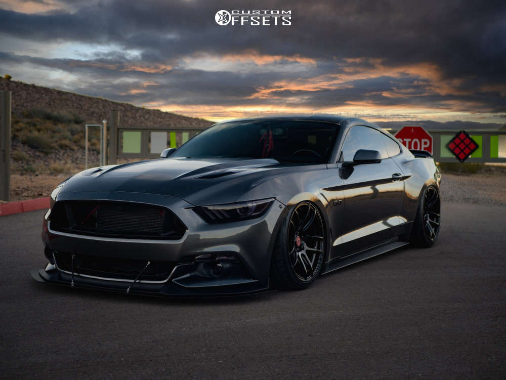 2015 Ford Mustang with 19x9.5 22 ESR Cs8 and 245/35R19 Nitto Nt555 G2 ...