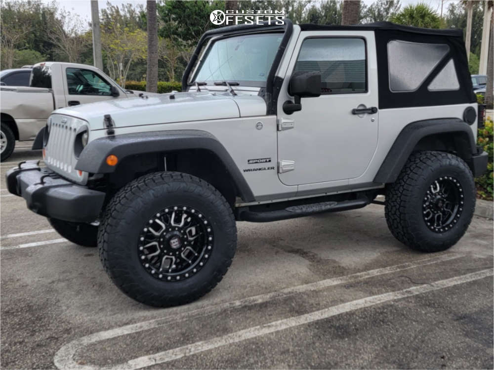 2012 Jeep Wrangler with 18x10 -24 Ballistic Tomahawk and 35/12.5R18 ...