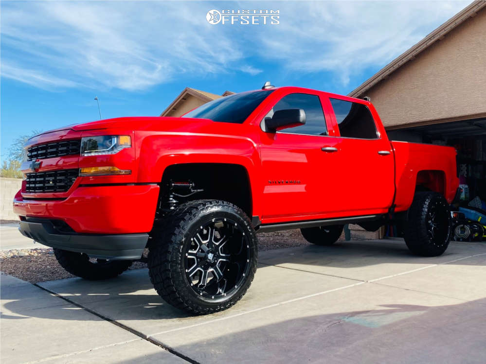 2018 Chevrolet Silverado 1500 with 22x12 -44 Mayhem Fierce and 35/12 ...