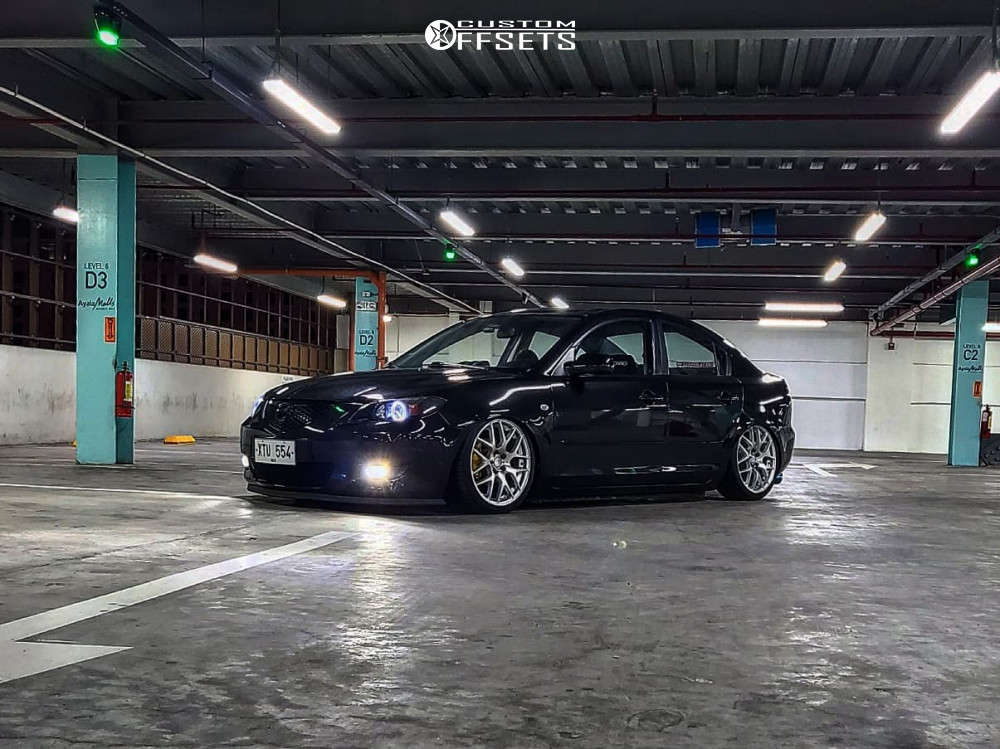 2005 Mazda 3 with 18x8.5 40 HRE P40 and 215/40R18 Sailun Atrezzo Zsr ...